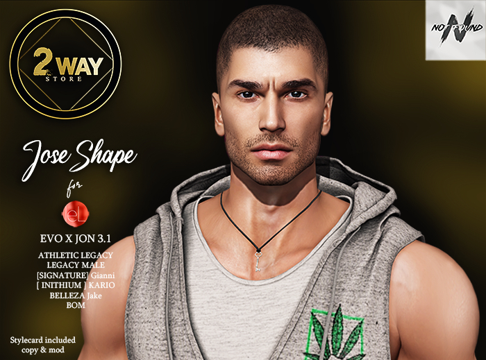Second Life Marketplace - 2way - Jose Shape for Lelutka Evo X JON Head 3.1{Add}